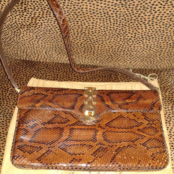 Patricia Nash | Bags | Vintage Python Clutch Shoulder Bag Hybrid | Poshmark